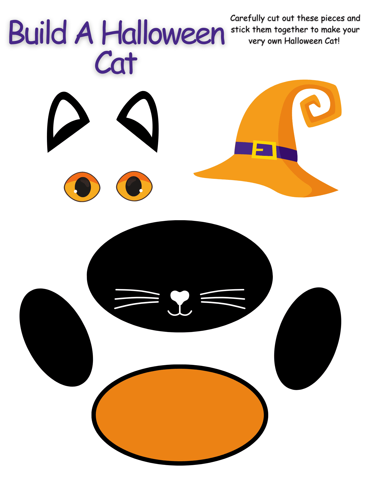 DIY Halloween Fun: Cutout Black Cat Printable for Kids - This Little Nest